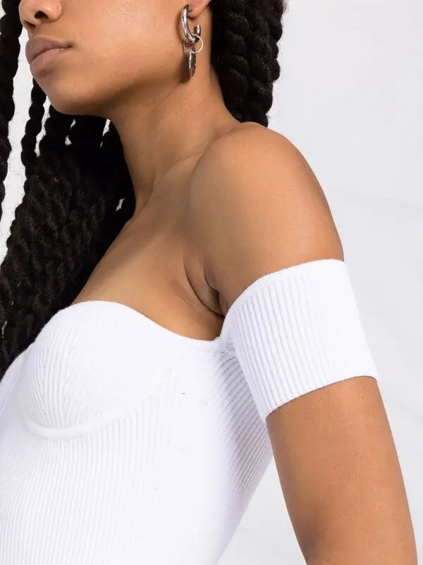 Helmut Lang Rib-knit Off-shoulder Top