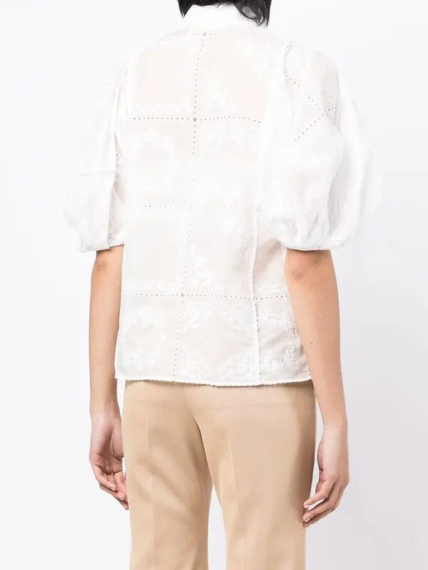 Chloé Embroidered Puff-sleeve Shirt