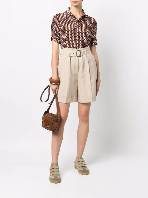Woolrich Belted Waist Bermuda Shorts - Neutrals