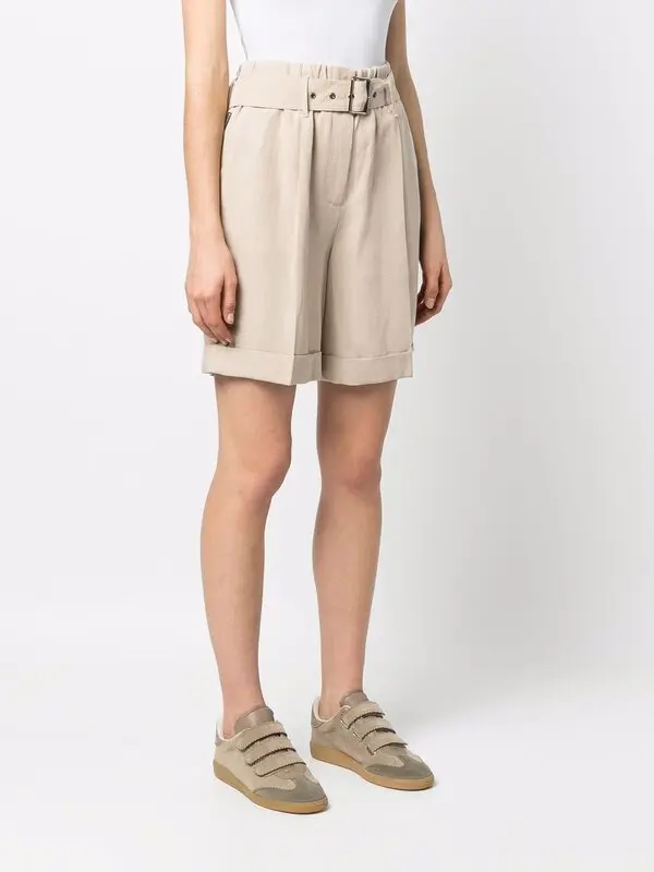 Woolrich Belted Waist Bermuda Shorts - Neutrals