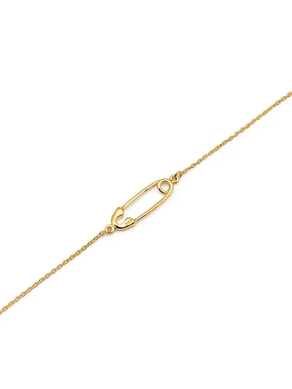TRUE ROCKS Safety Pin Charm Bracelet - Gold