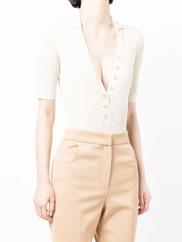 Jacquemus V-neck Knitted Bodysuit