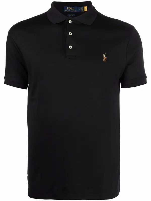 Polo Ralph Lauren Embroidered-logo Polo Shirt - Black