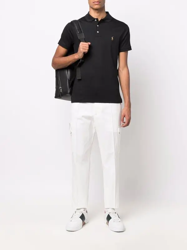 Polo Ralph Lauren Embroidered-logo Polo Shirt - Black