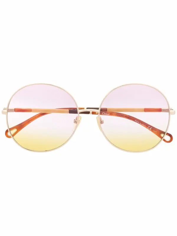 Chloé Ch0112s Round-frame Sunglasses - Gold