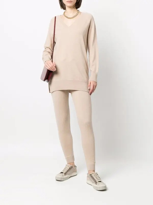 PAULA V-neck Cashmere Jumper - Neutrals
