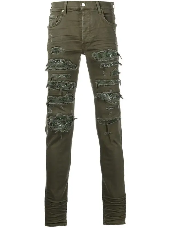 Amiri Bandana Thrasher Skinny Jeans - Green