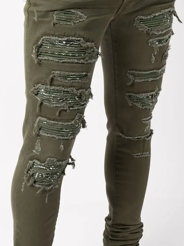 Amiri Bandana Thrasher Skinny Jeans - Green