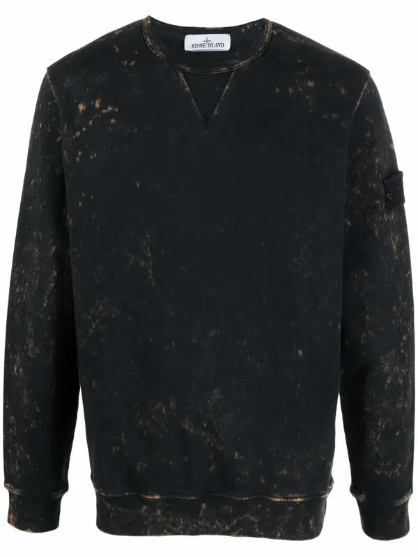 極美品】STONE  OFF-DYE OVD コットンセーター L Stone Island Off-Dye Ovd Treatment Garment-Dyed Weathirt In Black