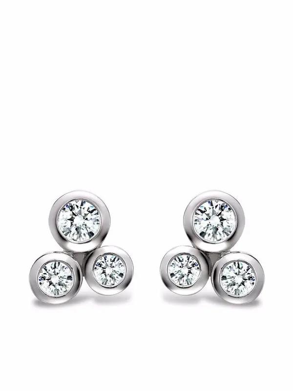 PRAGNELL 18kt White Gold Diamond Stud Earrings - Silver