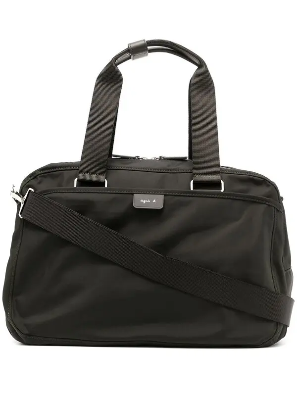 AGNES B. Small Logo Tag Holdall - Green