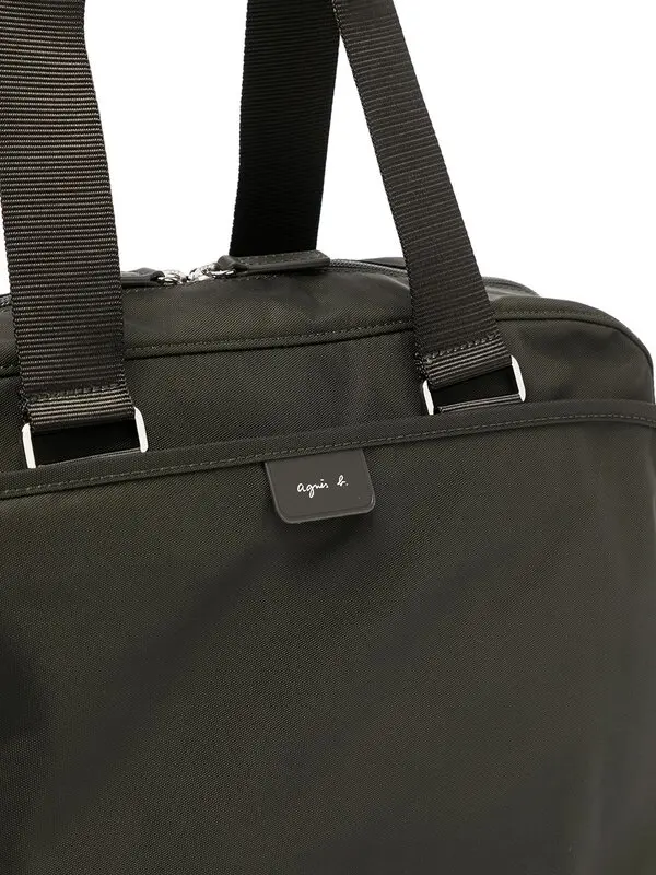 AGNES B. Small Logo Tag Holdall - Green