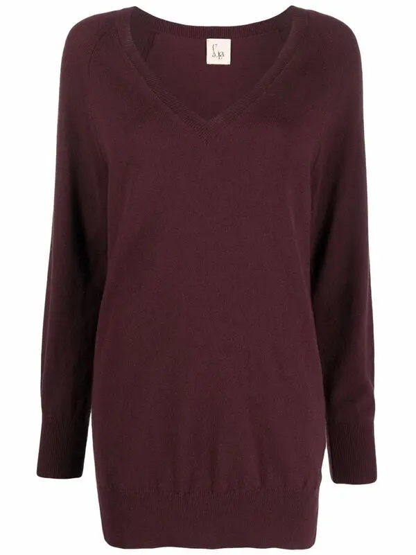 PAULA Name V-neck Cashmere Jumper - Red