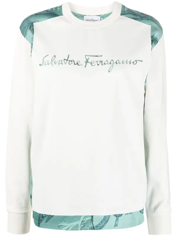 FERRAGAMO Embroidered Logo Sweatshirt - White
