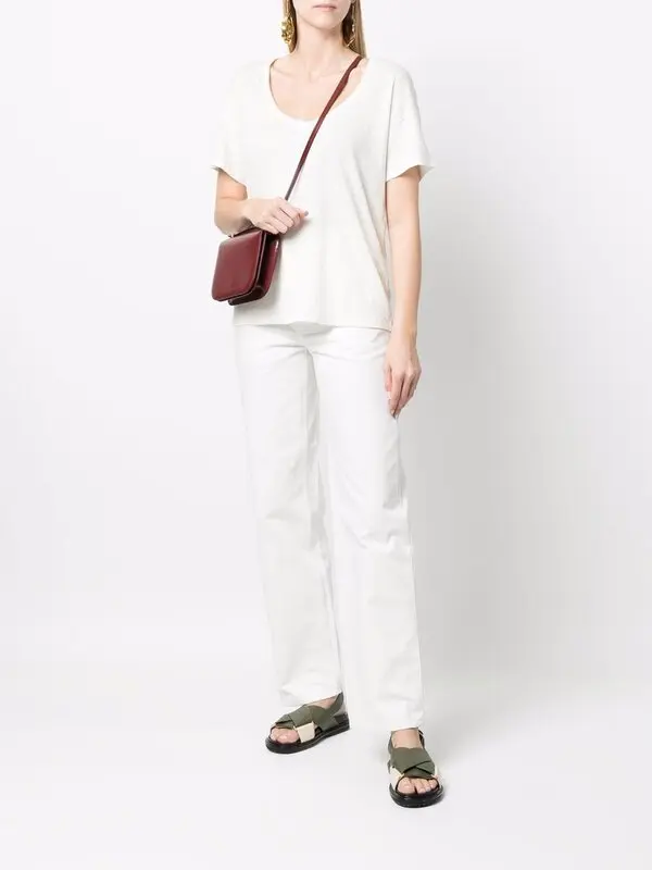 PAULA Linen V-neck T-shirt - White