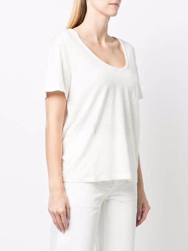 PAULA Linen V-neck T-shirt - White