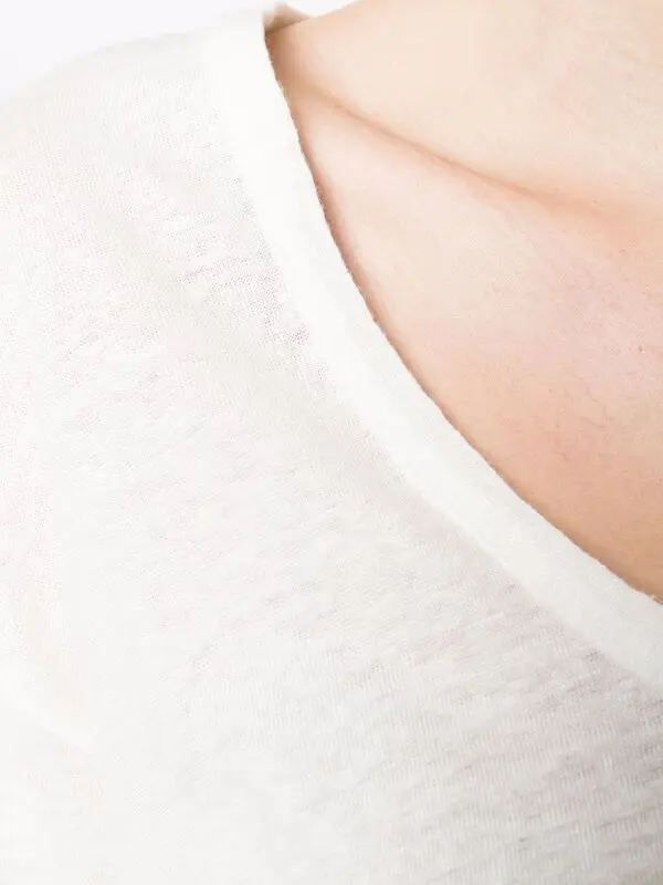 PAULA Linen V-neck T-shirt - White