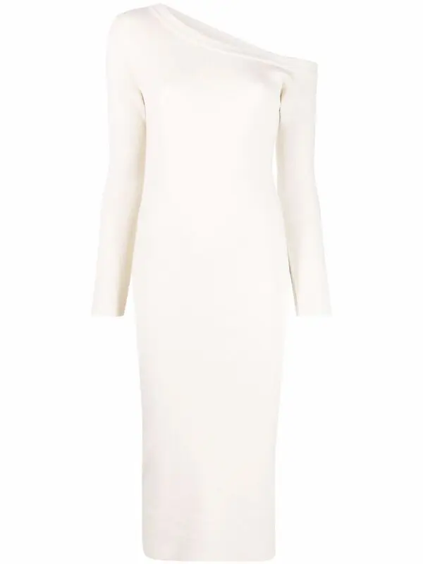 PAULA Asymmetric Knit Dress - Neutrals
