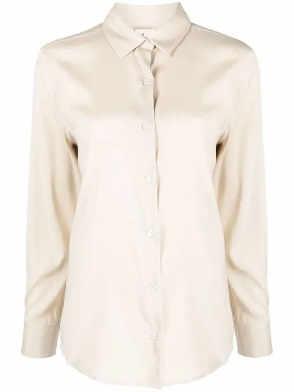 PAULA Long-sleeve Silk Shirt - Neutrals