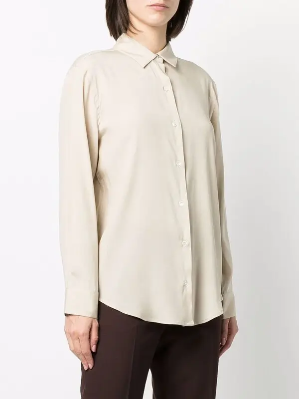 PAULA Long-sleeve Silk Shirt - Neutrals