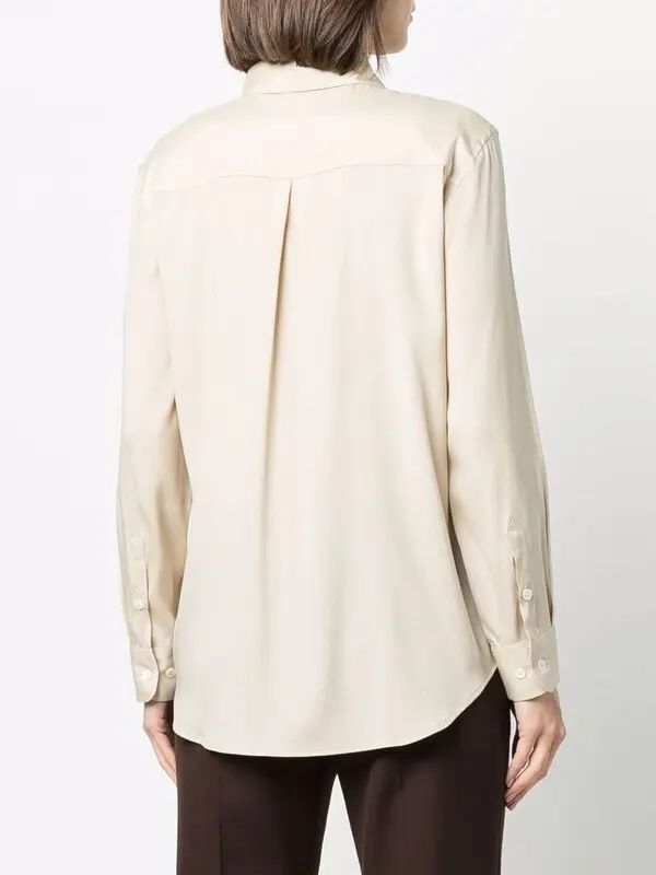 PAULA Long-sleeve Silk Shirt - Neutrals