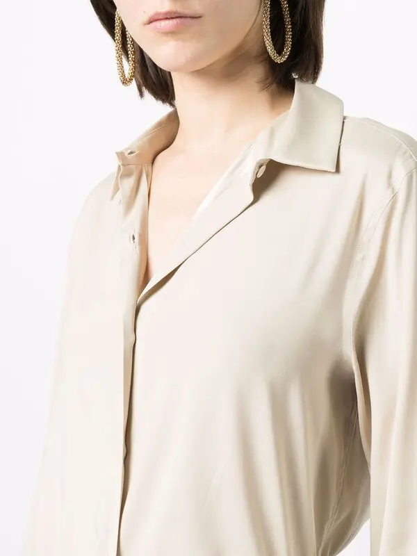 PAULA Long-sleeve Silk Shirt - Neutrals