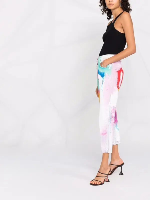 Dsquared2 Paint Splatter Detail Cropped Trousers