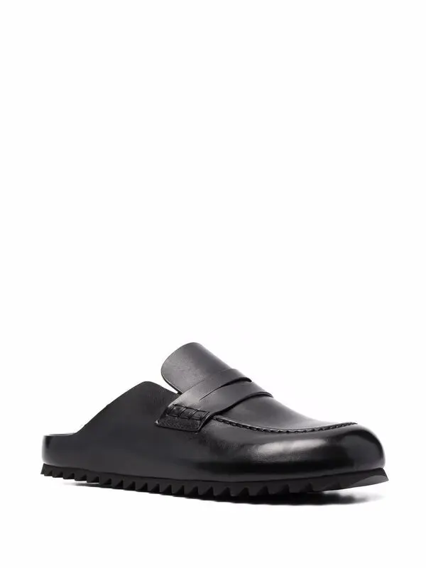 Officine Creative High-Shine Leather Mules Black Editorialist