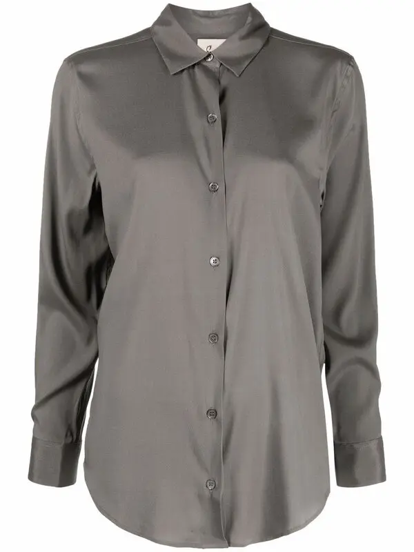 PAULA Long-sleeve Silk Shirt - Green