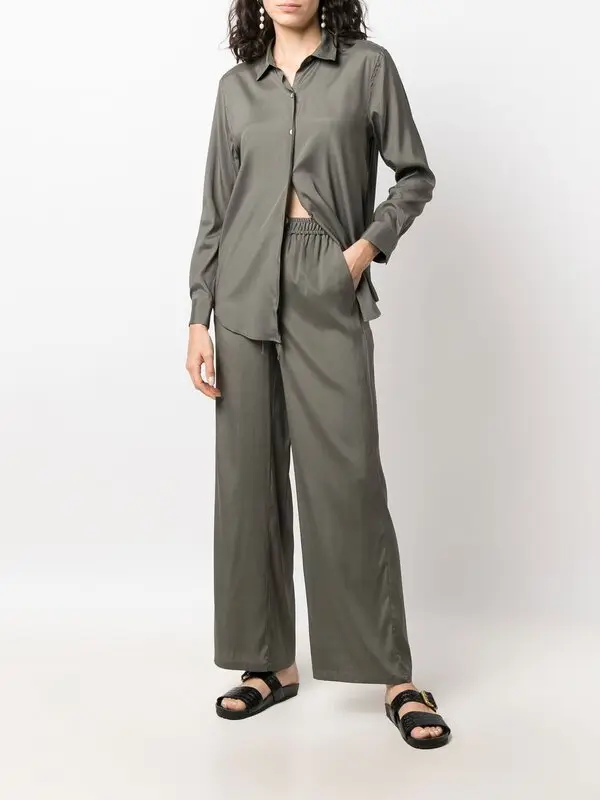 PAULA Long-sleeve Silk Shirt - Green