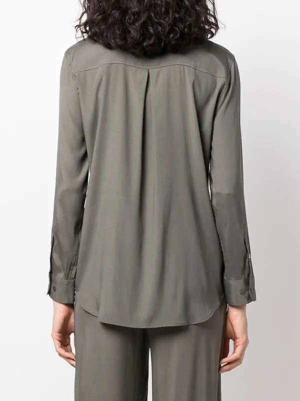PAULA Long-sleeve Silk Shirt - Green