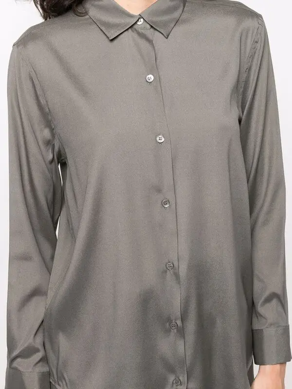 PAULA Long-sleeve Silk Shirt - Green