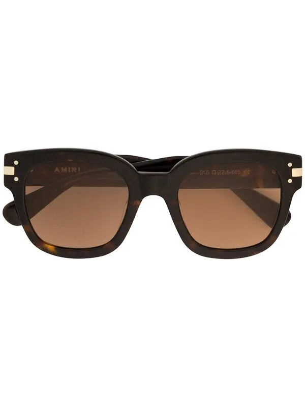 Amiri Classic Logo Square Frame Sunglasses - Brown