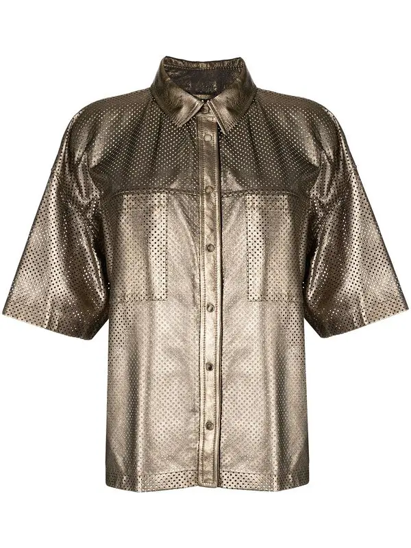 Brunello Cucinelli Perforated Suede Shirt Jacket