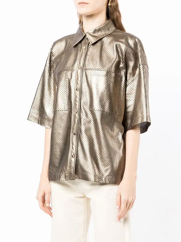 Brunello Cucinelli Perforated Suede Shirt Jacket