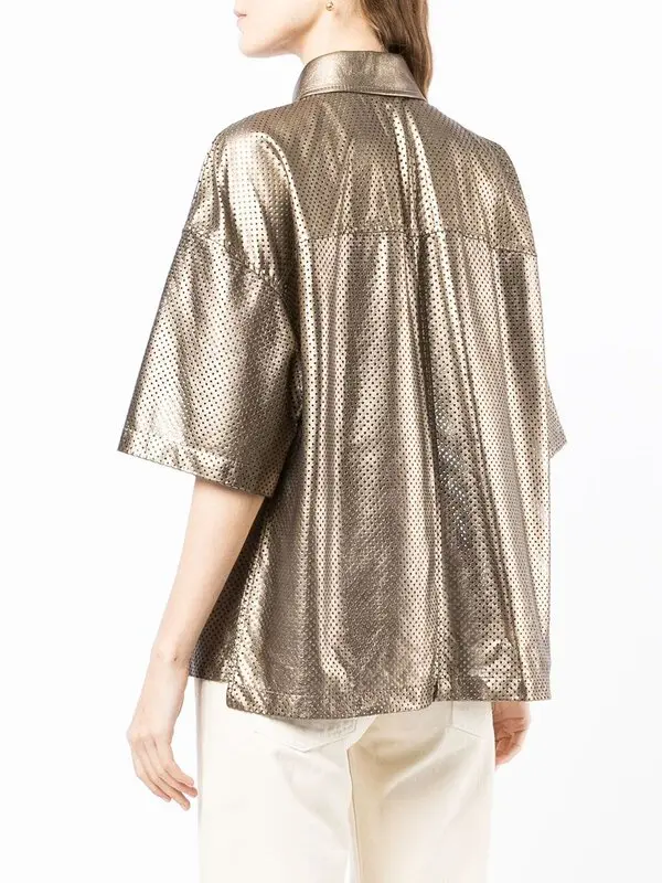 Brunello Cucinelli Perforated Suede Shirt Jacket