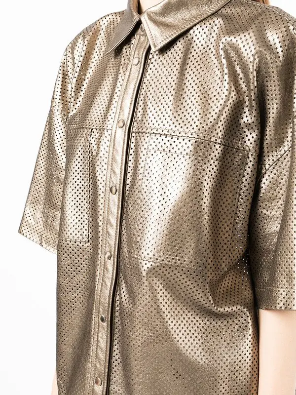 Brunello Cucinelli Perforated Suede Shirt Jacket