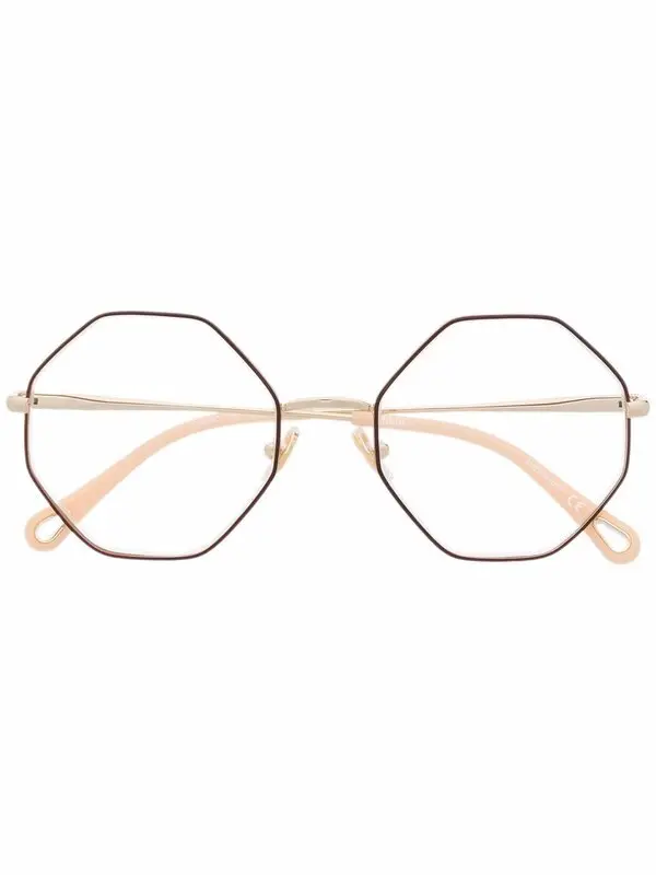 Chloé Octagon Frame Glasses - Gold