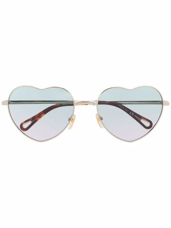 Chloé Milane Heart-frame Sunglasses - Gold