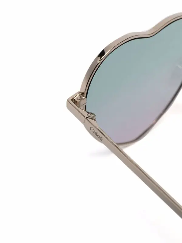 Chloé Milane Heart-frame Sunglasses - Gold | Editorialist display picture 2