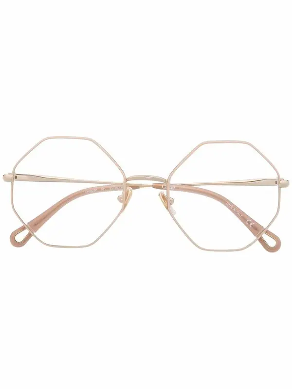 Chloé Geometric Frame Glasses - Gold