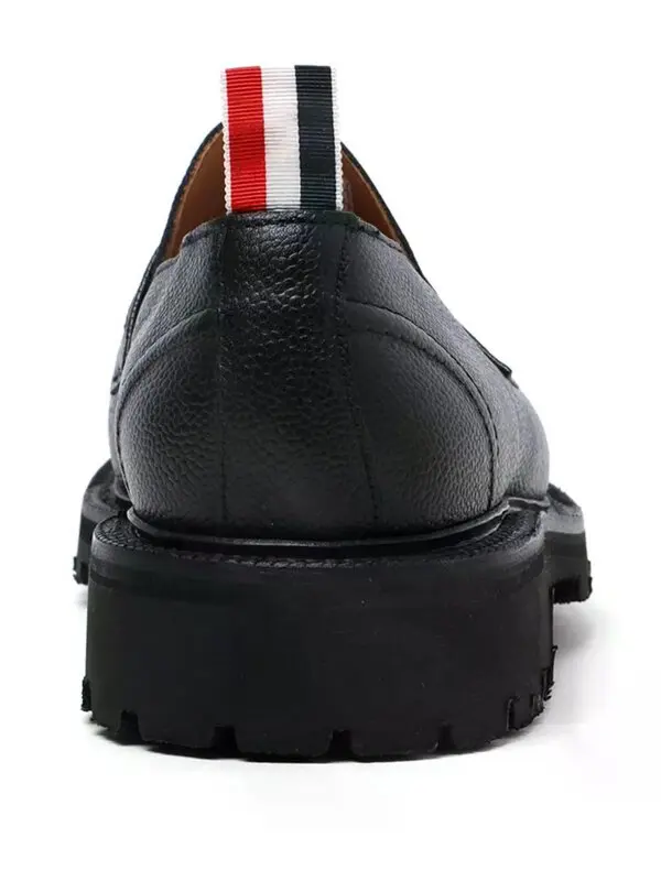Thom Browne Rwb Stripe Leather Loafers - Black
