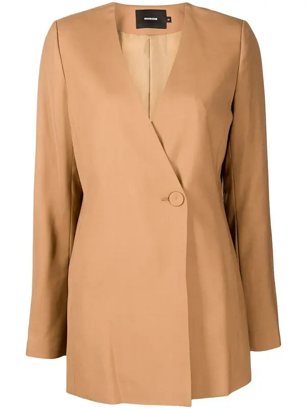 GOODIOUS Double-breasted V-neck Coat