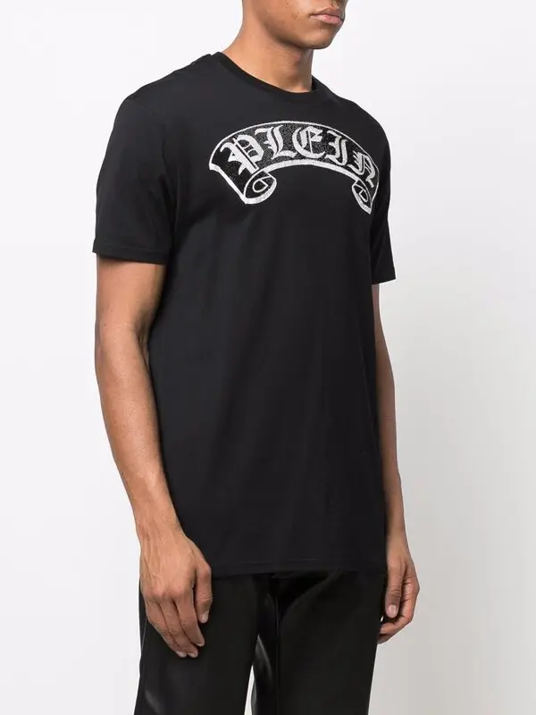 Philipp Plein Embellished-logo T-shirt - Black