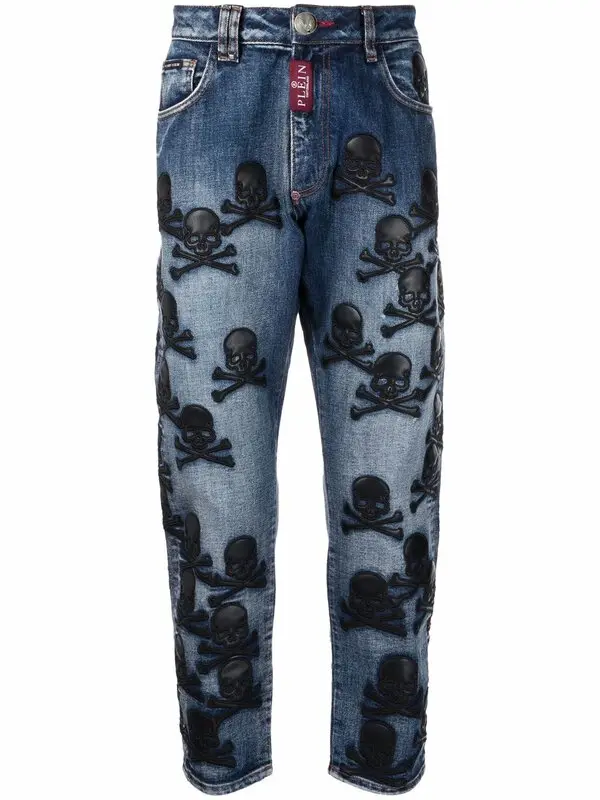 Philipp Plein Skull-patch Tapered Jeans