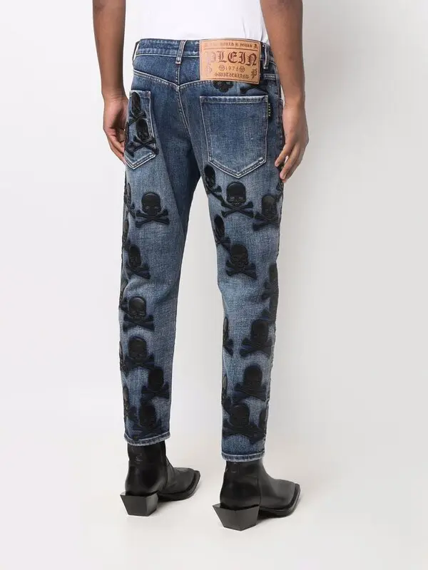 Philipp Plein Skull-patch Tapered Jeans