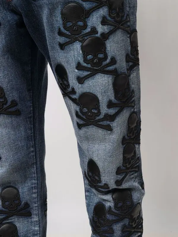 Philipp Plein Skull-patch Tapered Jeans