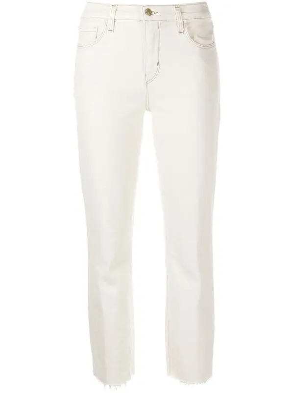 L'Agence Cropped Slim-cut Jeans - Neutrals
