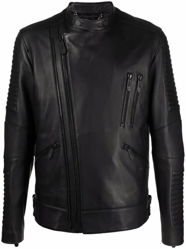 Philipp Plein Crystal Skull Biker Jacket