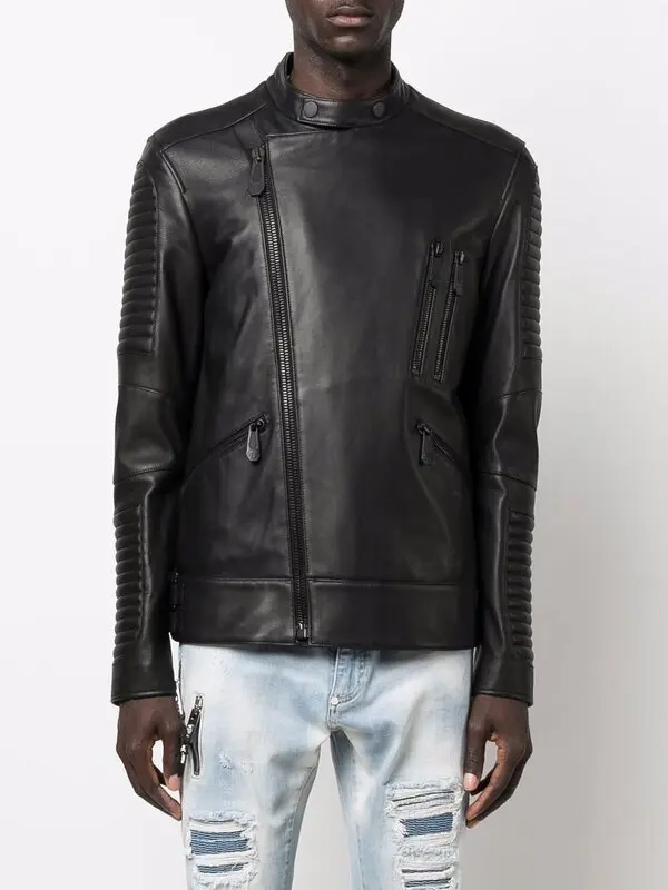 Philipp Plein Crystal Skull Biker Jacket